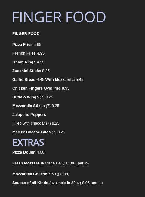 The Godfather Brick Oven Pizzeria menu in East Hanover, New Jersey, USA