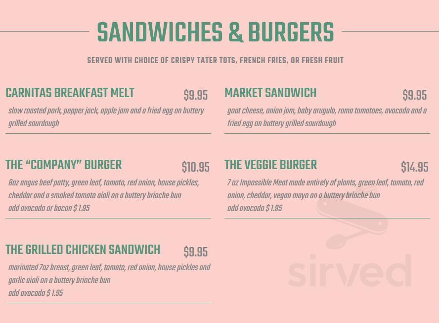 Present Company menus in Houston, Texas, United States