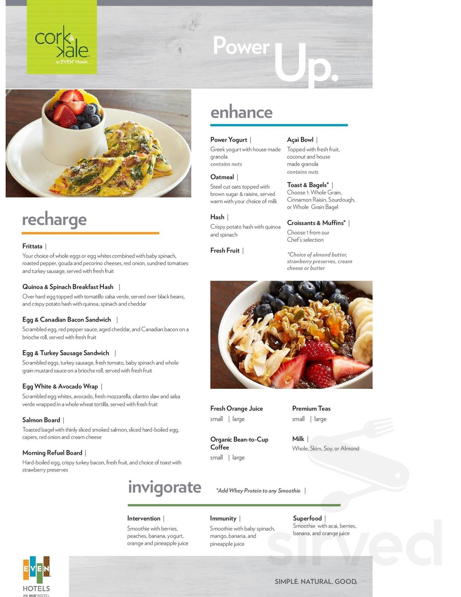 Cork & Kale Eugene menu in Eugene, Oregon, USA