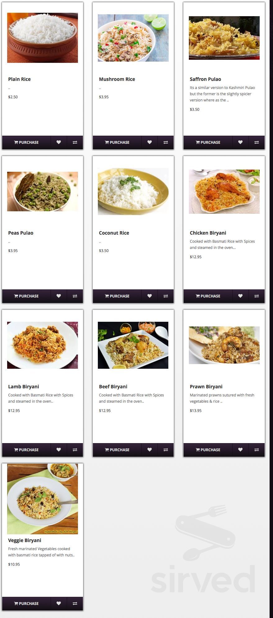 Menu - Calgary AB's Butter Chicken Hut | Sirved