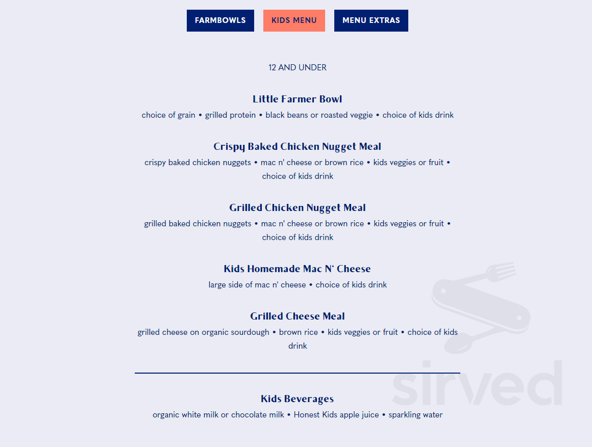 Farmside Kitchen menu in Durham, North Carolina, USA