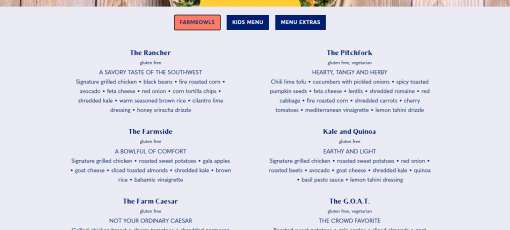 Menu for Farmside Kitchen in Durham, NC | Sirved
