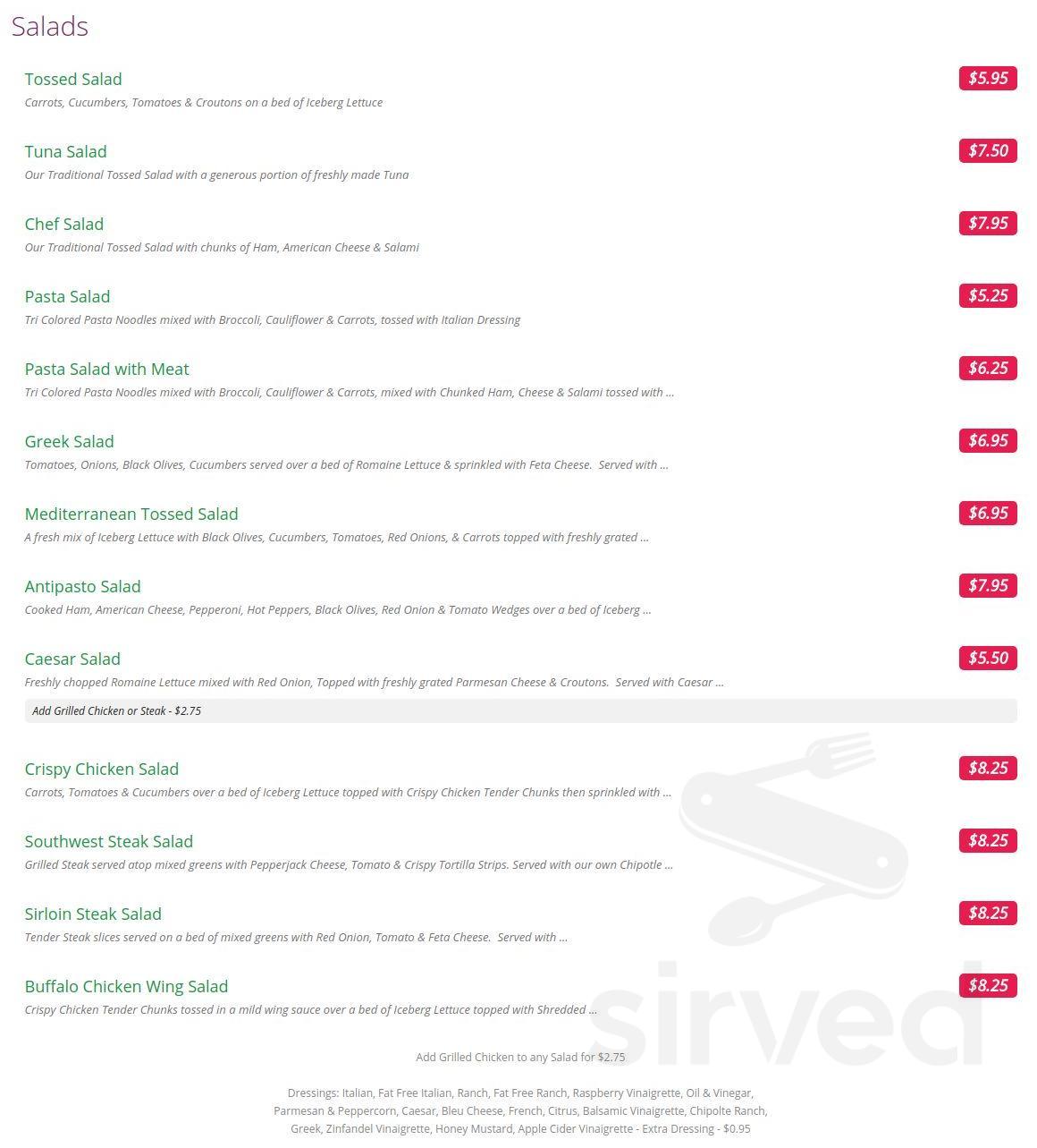 Januzzi's Pizza & Subs menu in West Wyoming, Pennsylvania, USA