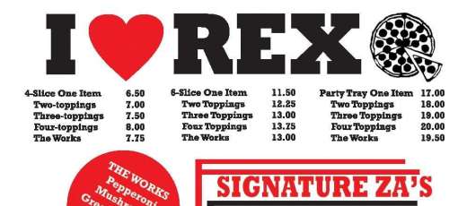 Menu for The Rex Hotel in Welland, ON | Sirved