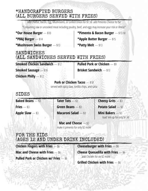 Our House Restaurant menu in Johnson City, Tennessee, USA