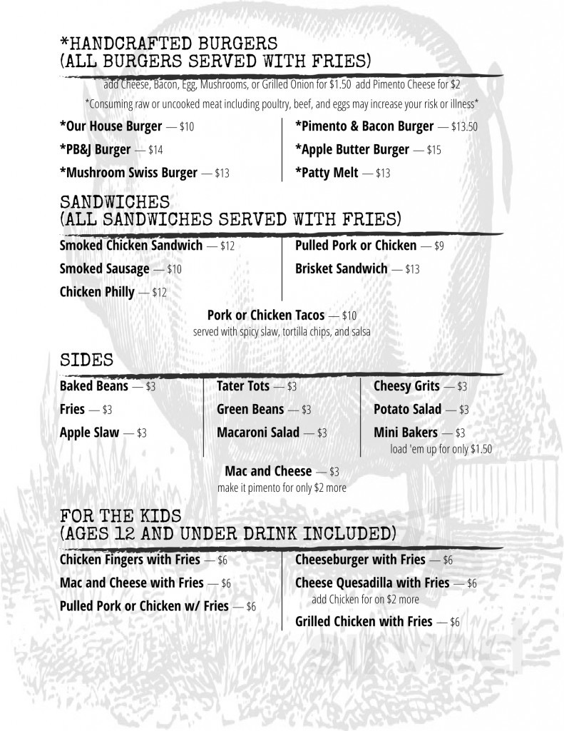 Our House Restaurant menu in Johnson City, Tennessee, USA