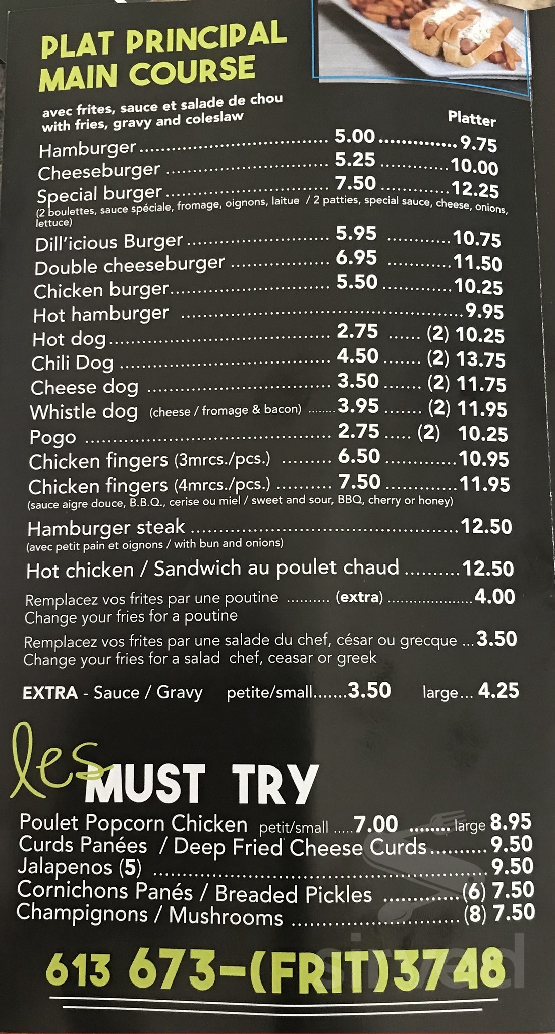 Patati Patata menus in Plantagenet, Ontario, Canada