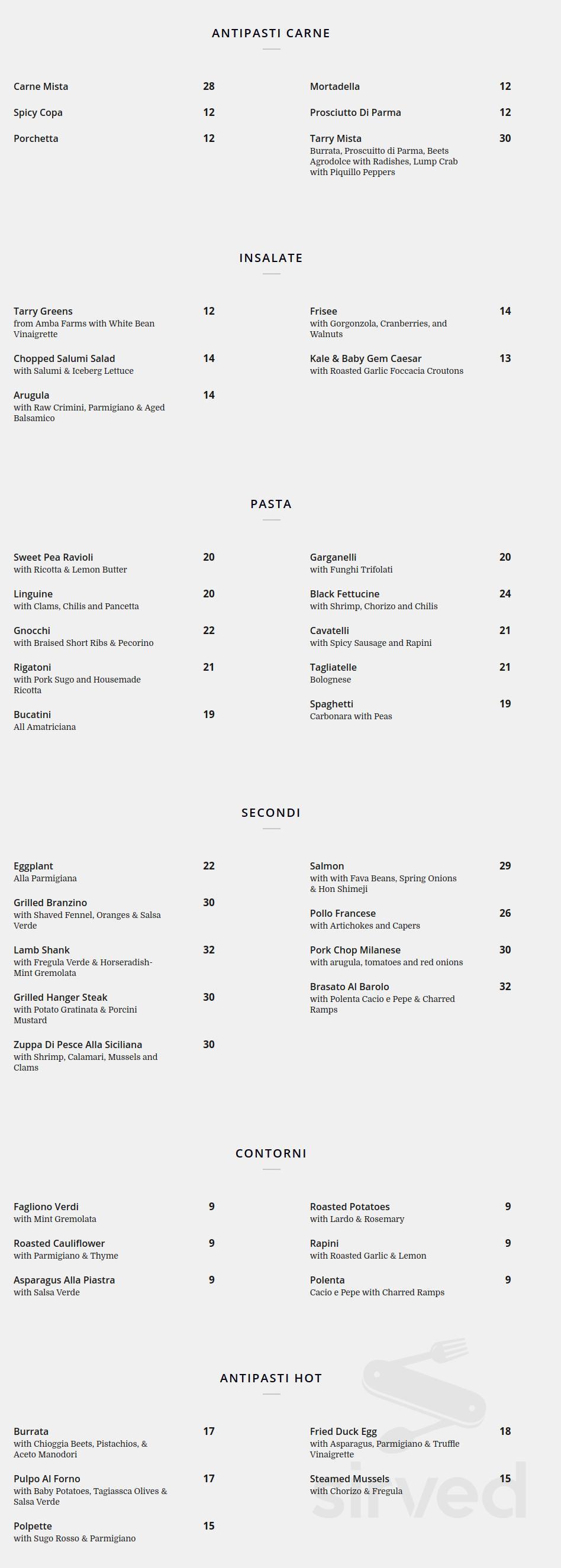 Tarry Lodge menu in Port Chester, New York, USA