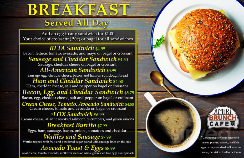 Menu for AmeriBrunch Cafe in Las Vegas, NV | Sirved
