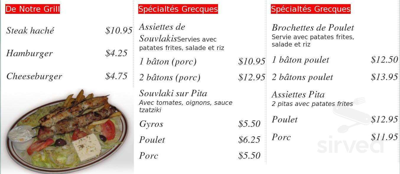 Restaurant Centrale Pizzeria menu in LaSalle, Quebec, Canada