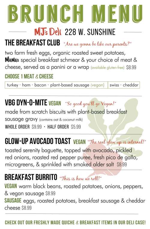 MaMa Jean's Natural Market menu in Springfield, Missouri, USA