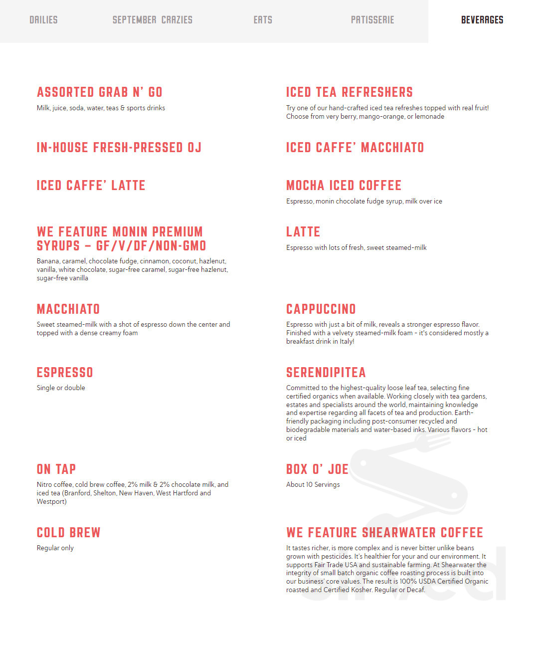 Menu for Donut Crazy New Haven in New Haven, Connecticut, United States