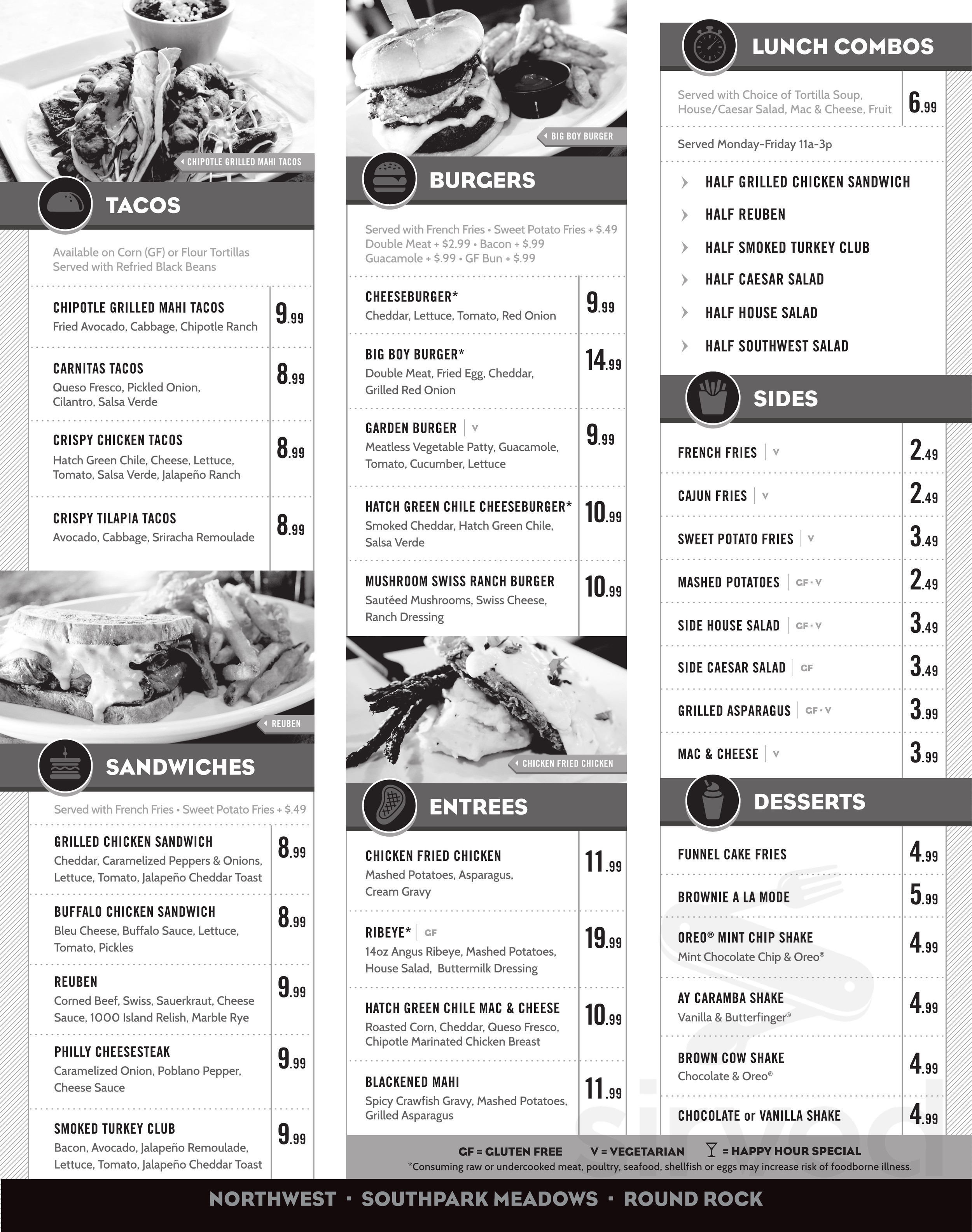 Menu for Third Base Round Rock in Rockwall, Texas, United States