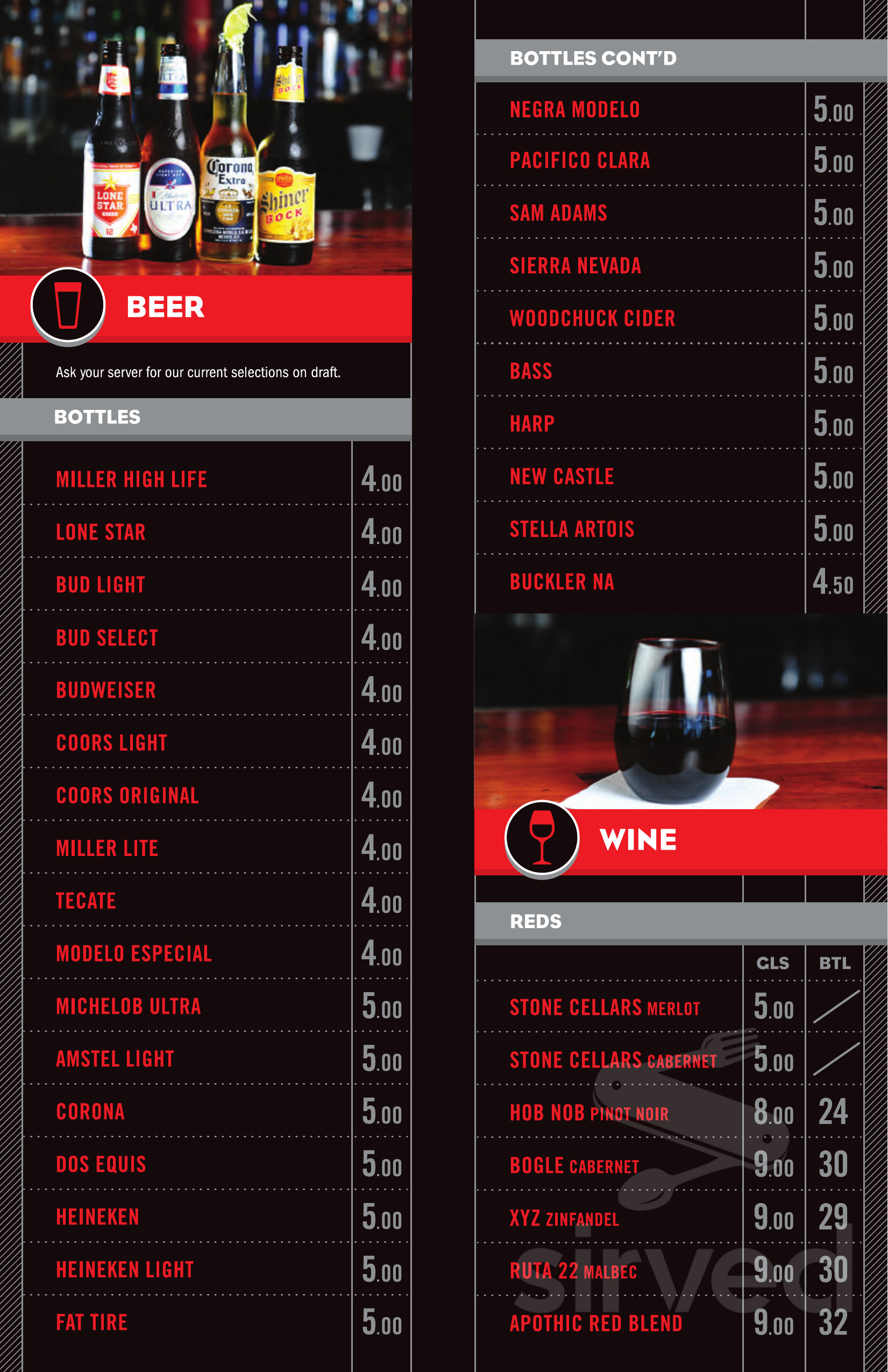 Menu for Third Base Round Rock in Rockwall, Texas, United States