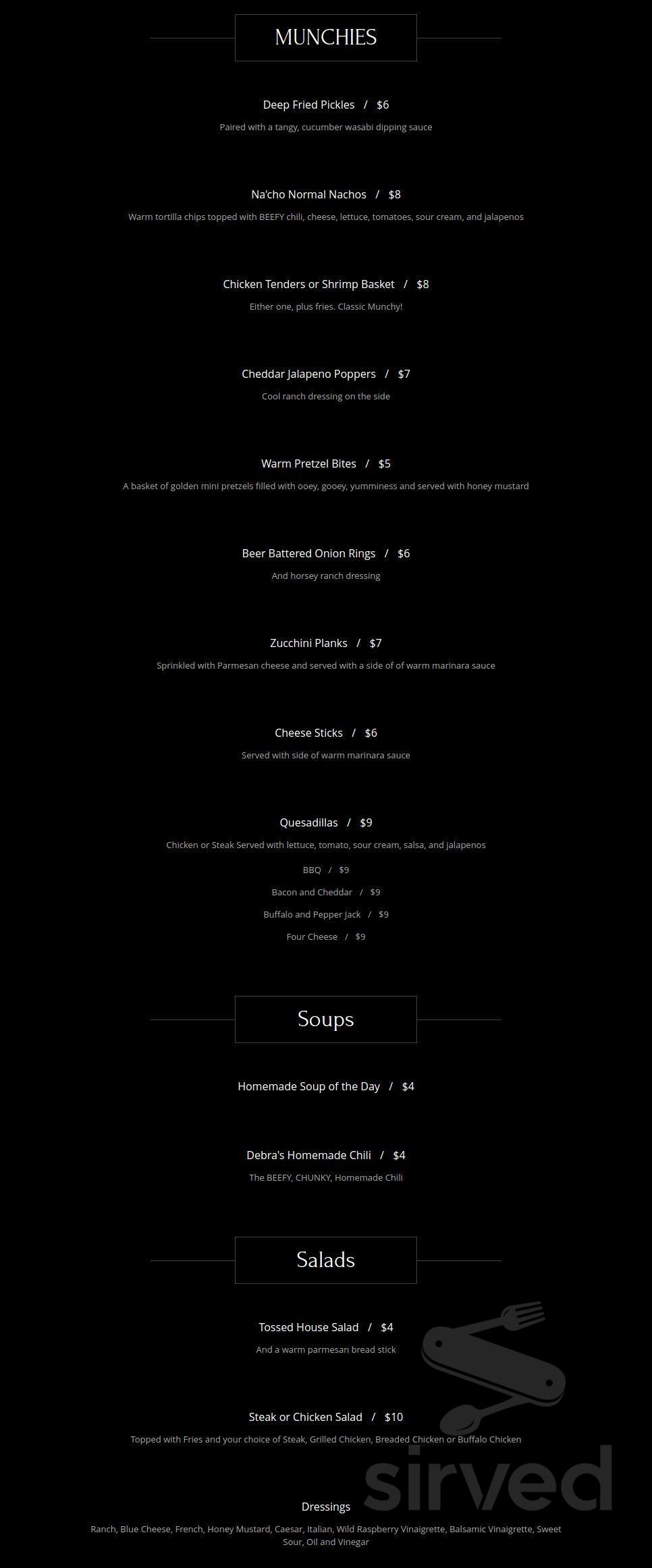 Menu - Renfrew PA's The Beacon Hotel | Sirved