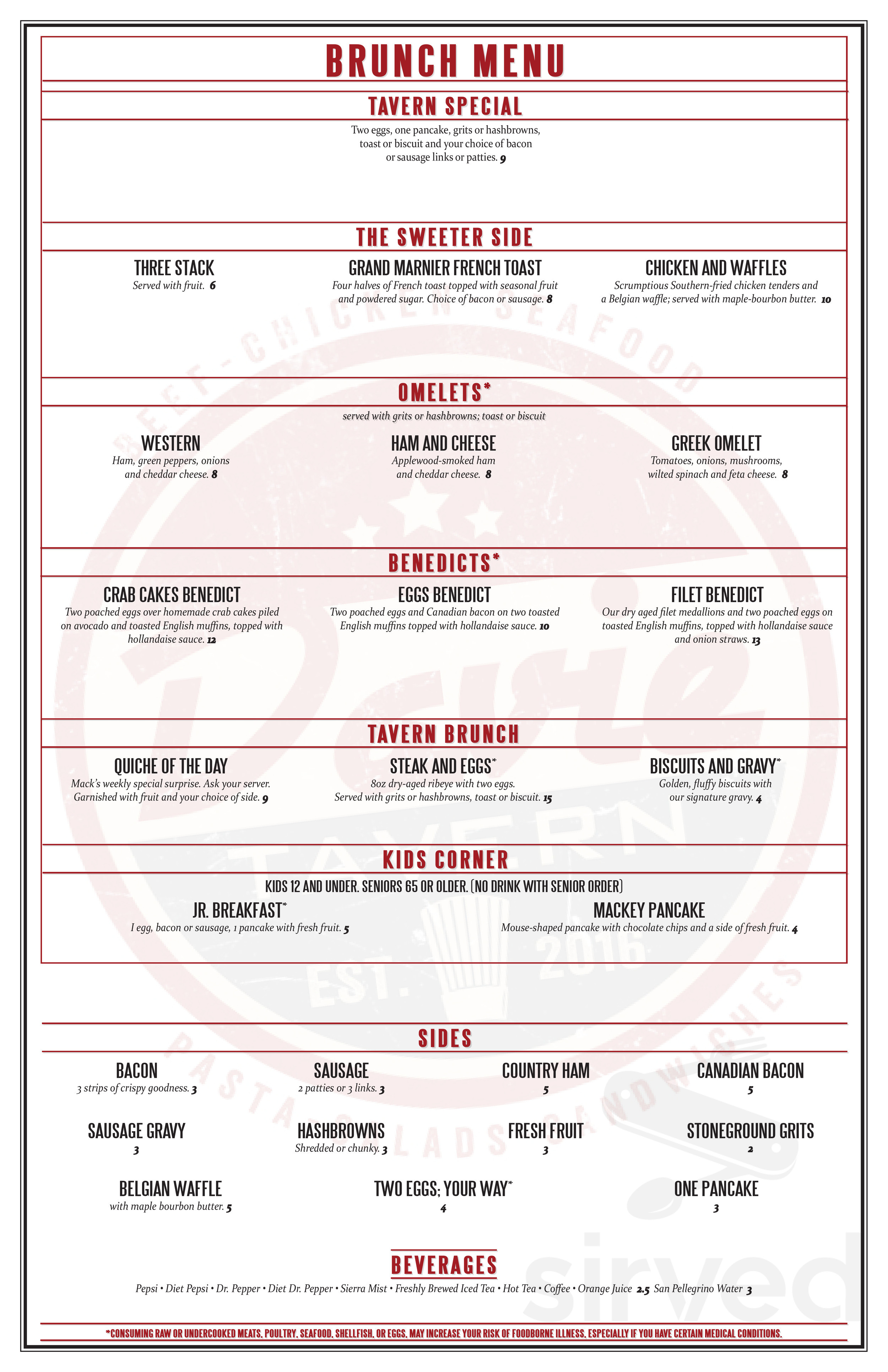 Menu for Davie Tavern in Advance, NC | Sirved