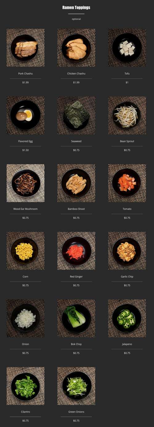 Ramen Boy menu in Lancaster, California, USA