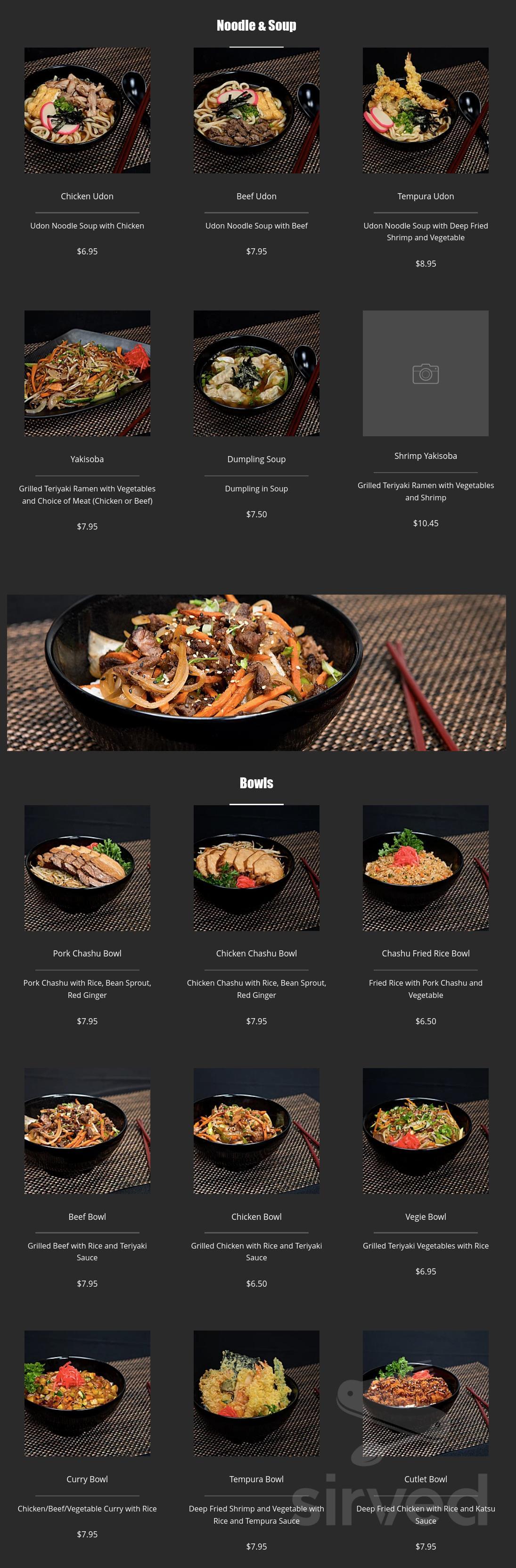 Ramen Boy menu in Lancaster, California, USA