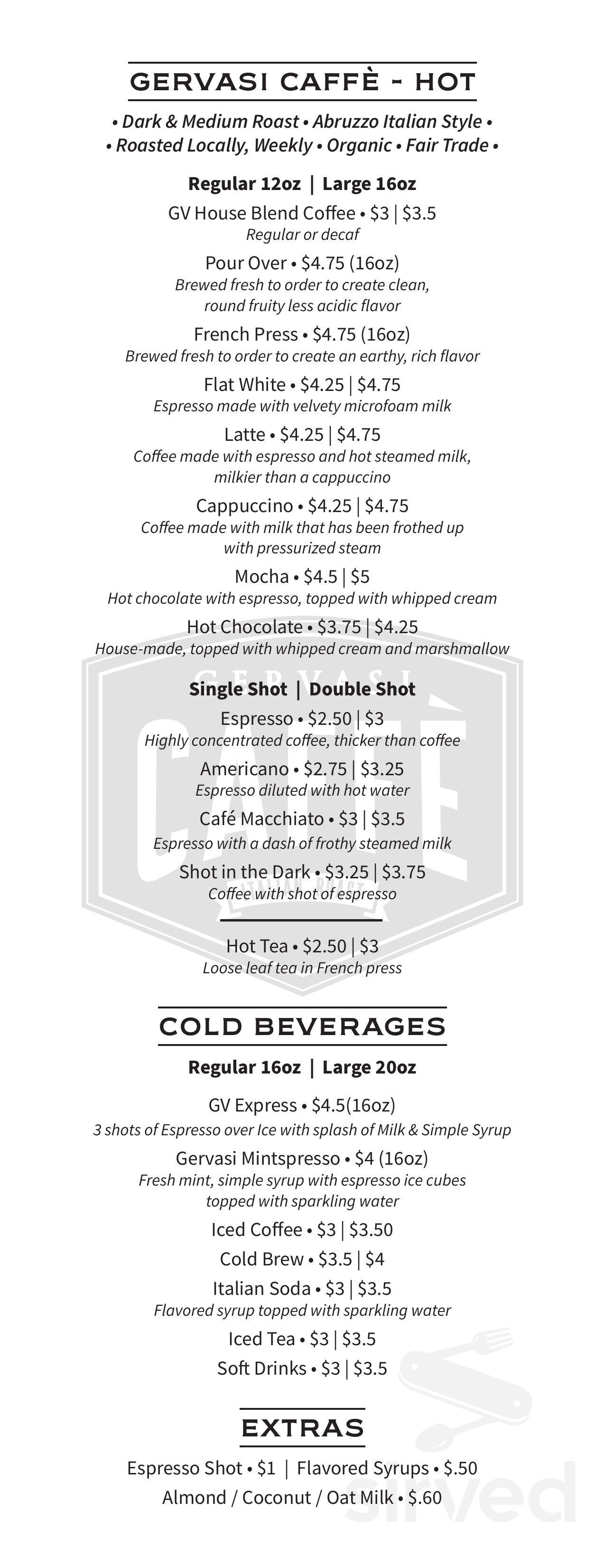 The Still House at Gervasi Vineyard menu in Canton, Ohio, USA