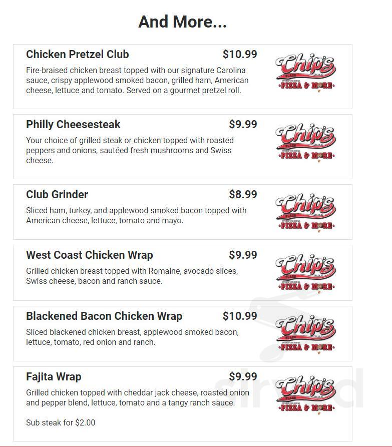 Menu for Chips Place in Owosso, Michigan, United States