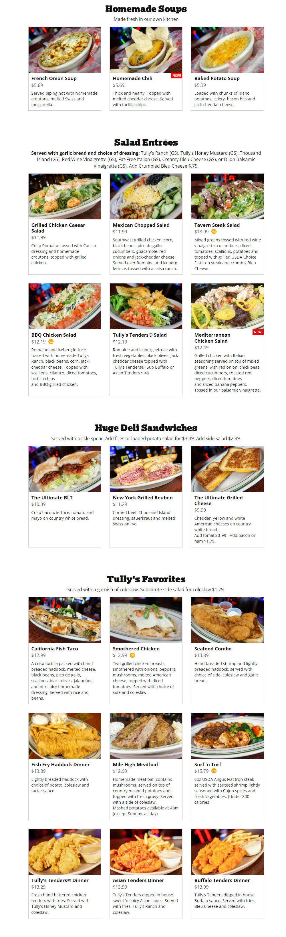 Tully's Good Times Fayetteville menus in Fayetteville, New York, United ...