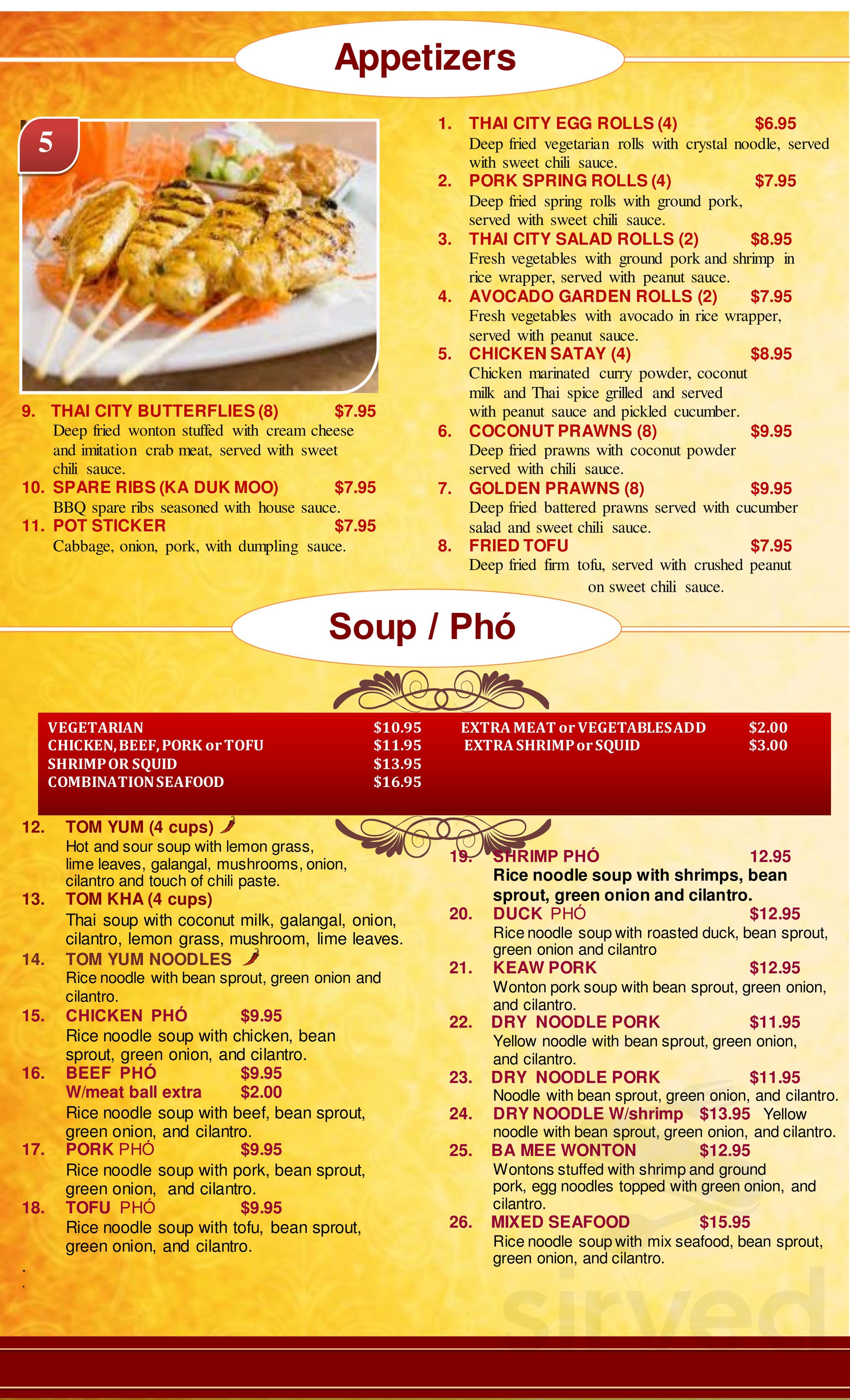 Thai City Restaurant Menus In West Richland Washington United States Thai City Restaurant Menus In West Richland Washington United States