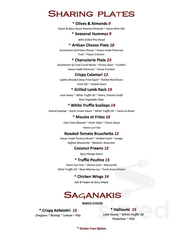 Menu - Jasper AB's Olive Bistro & Lounge Inc | Sirved
