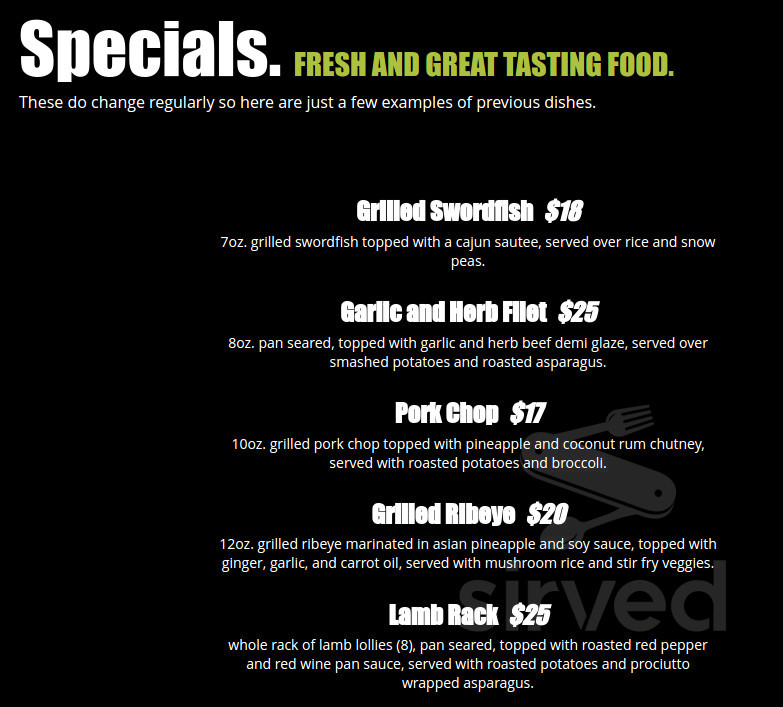 Menu - Salisbury MD's MoJo's Urban Eatery | Sirved