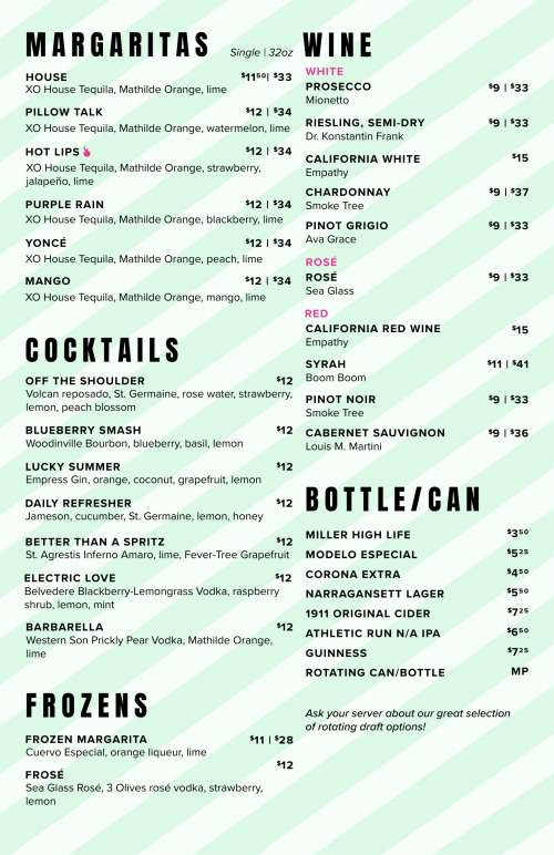 XO Taco menu in Syracuse, New York, USA