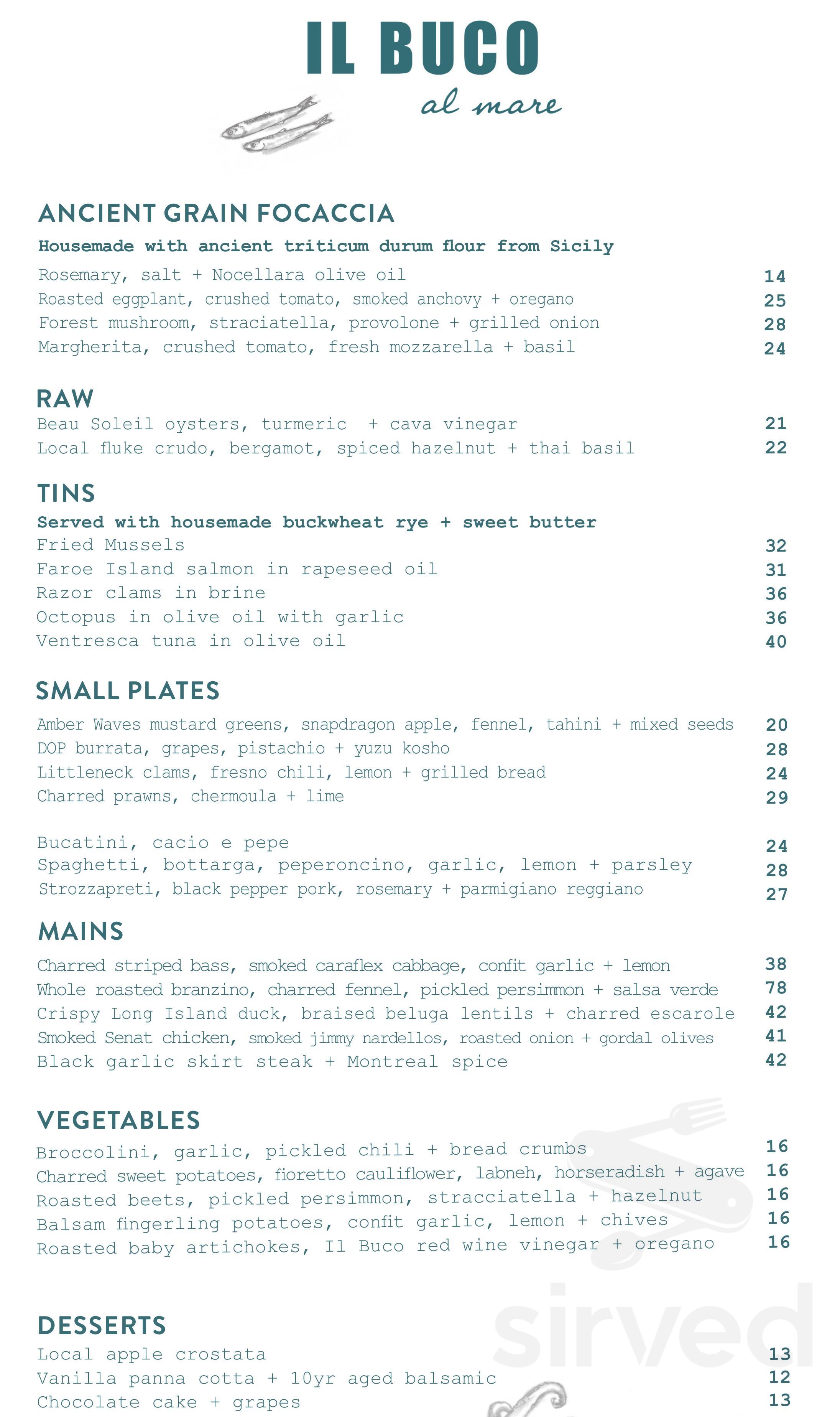 il Buco al Mare menus in Amagansett, New York, United States