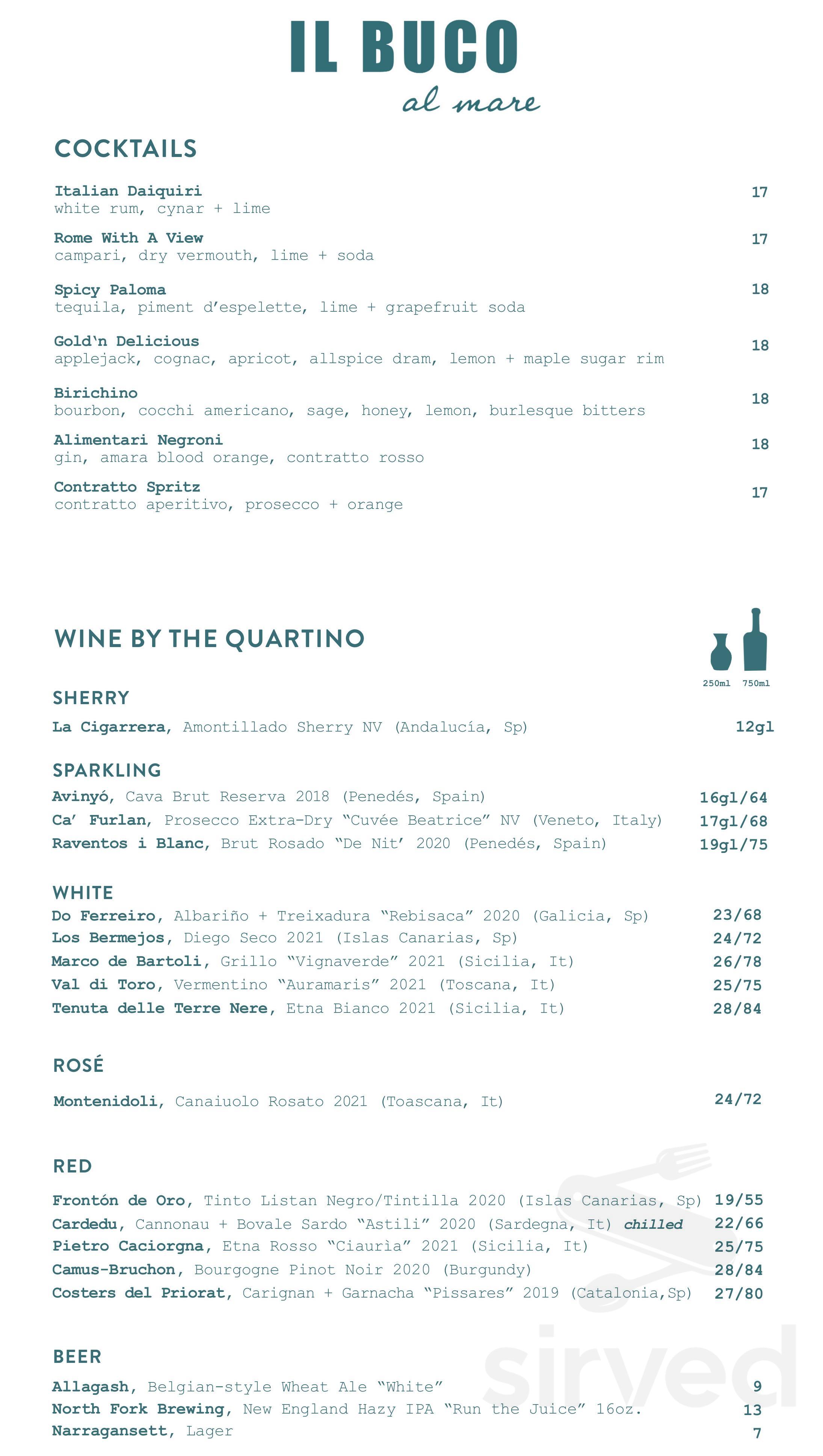 il Buco al Mare menus in Amagansett, New York, United States