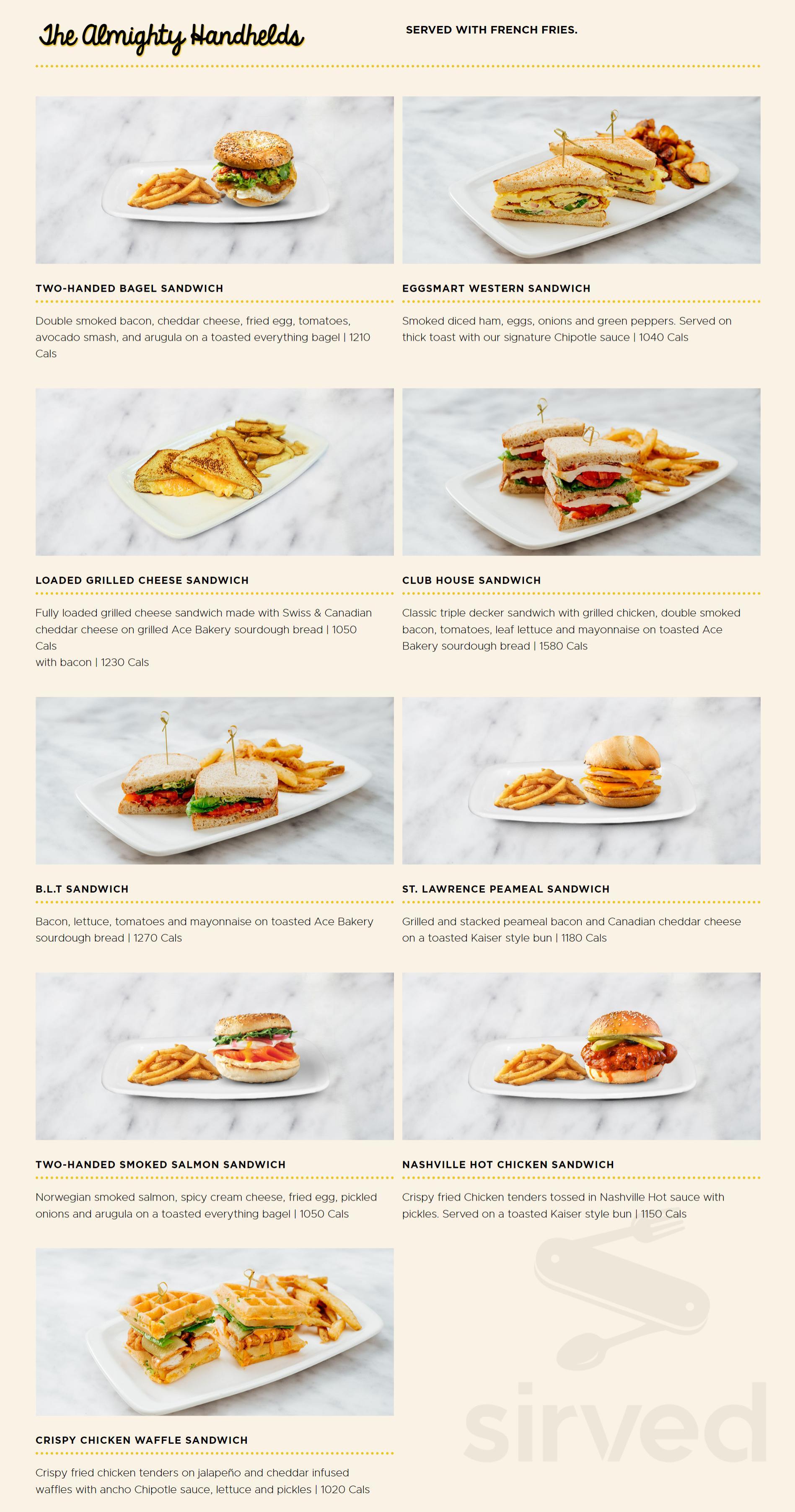 Eggsmart menu in Milton, Ontario, Canada