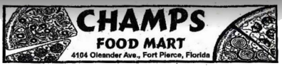 Menu for Champs Food Mart & Pizza in Fort Pierce, FL | Sirved