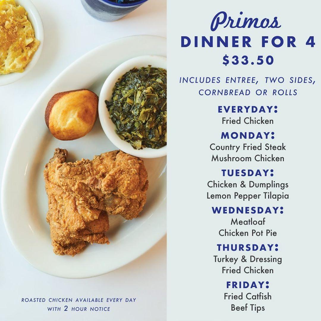 Primos Cafe menu in Madison, Mississippi, USA