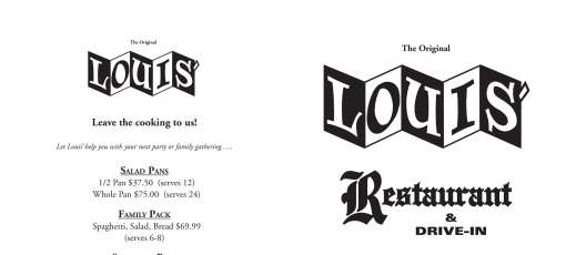 Menu for The Original Louis Drive in Restaurant in Knoxville, TN | Sirved