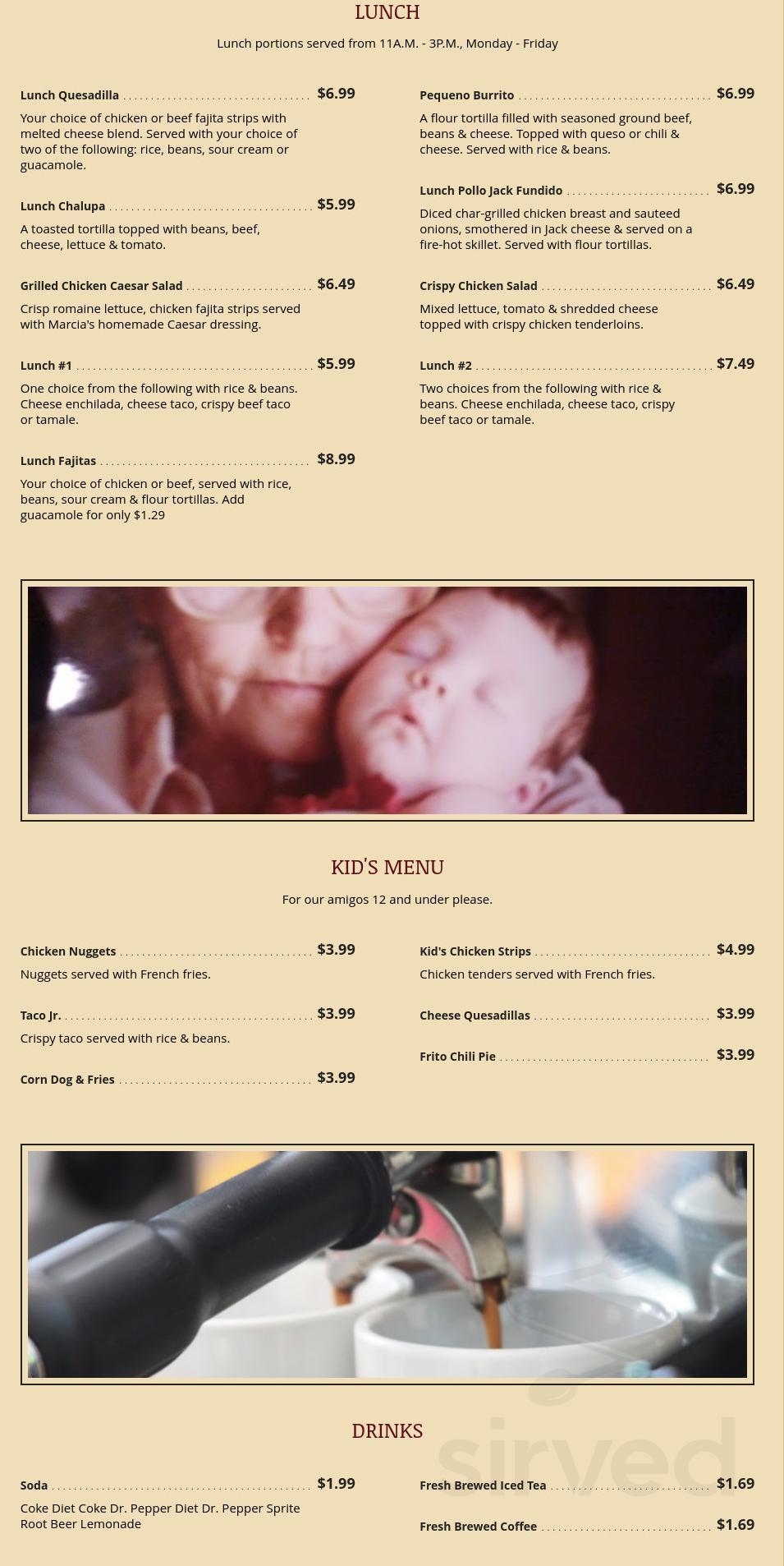 El Adobe Mexican Grill menu in Atoka, Oklahoma, USA