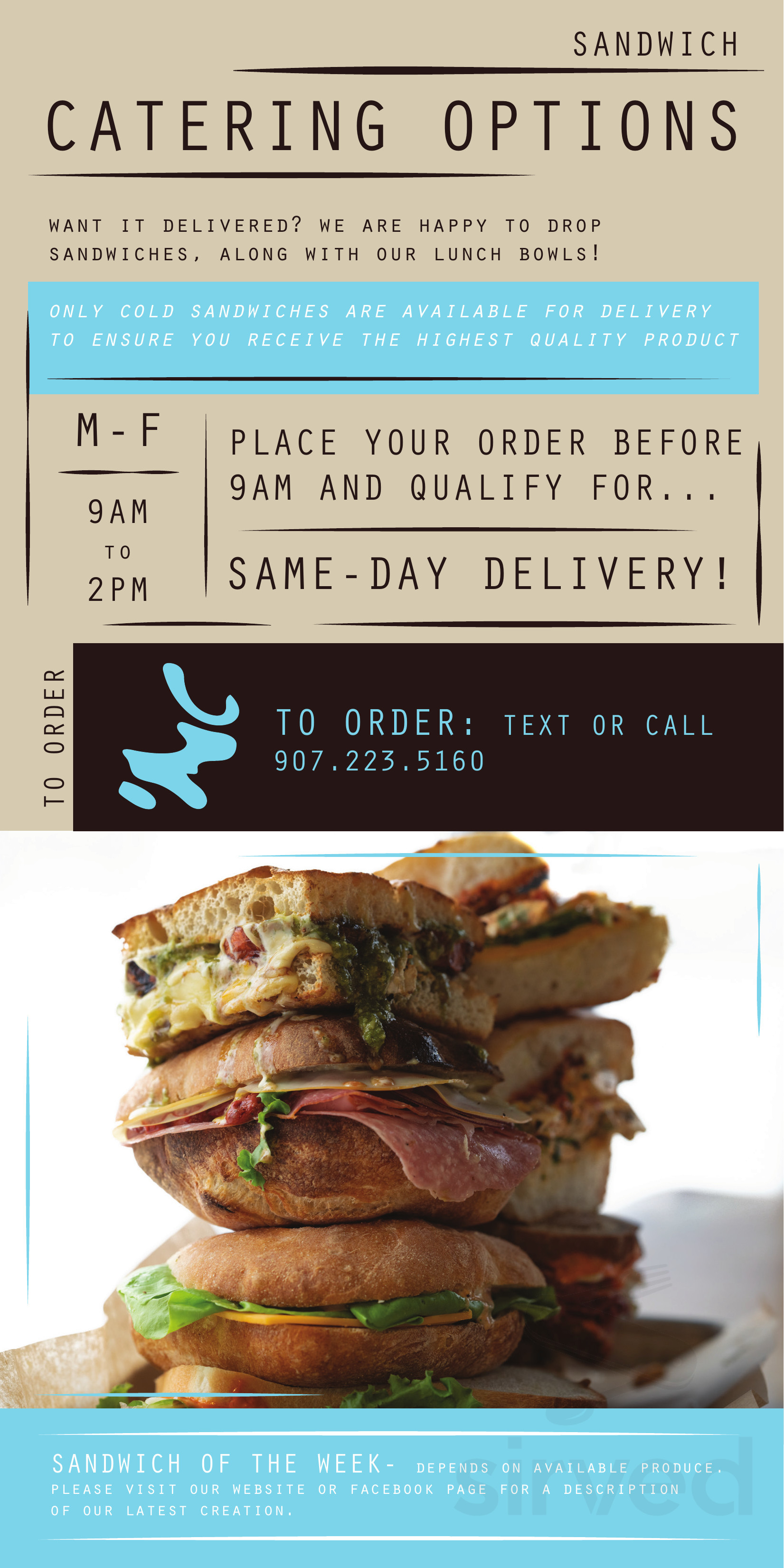 Sweet Caribou menu in Anchorage, Alaska, USA