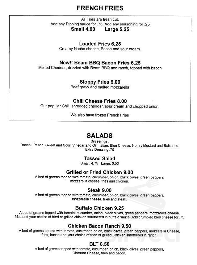 Cool Water Saloon menu in Apollo, Pennsylvania, USA
