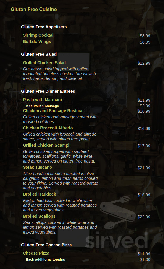 Papagallos Restaurant menu in Swanzey, New Hampshire, USA