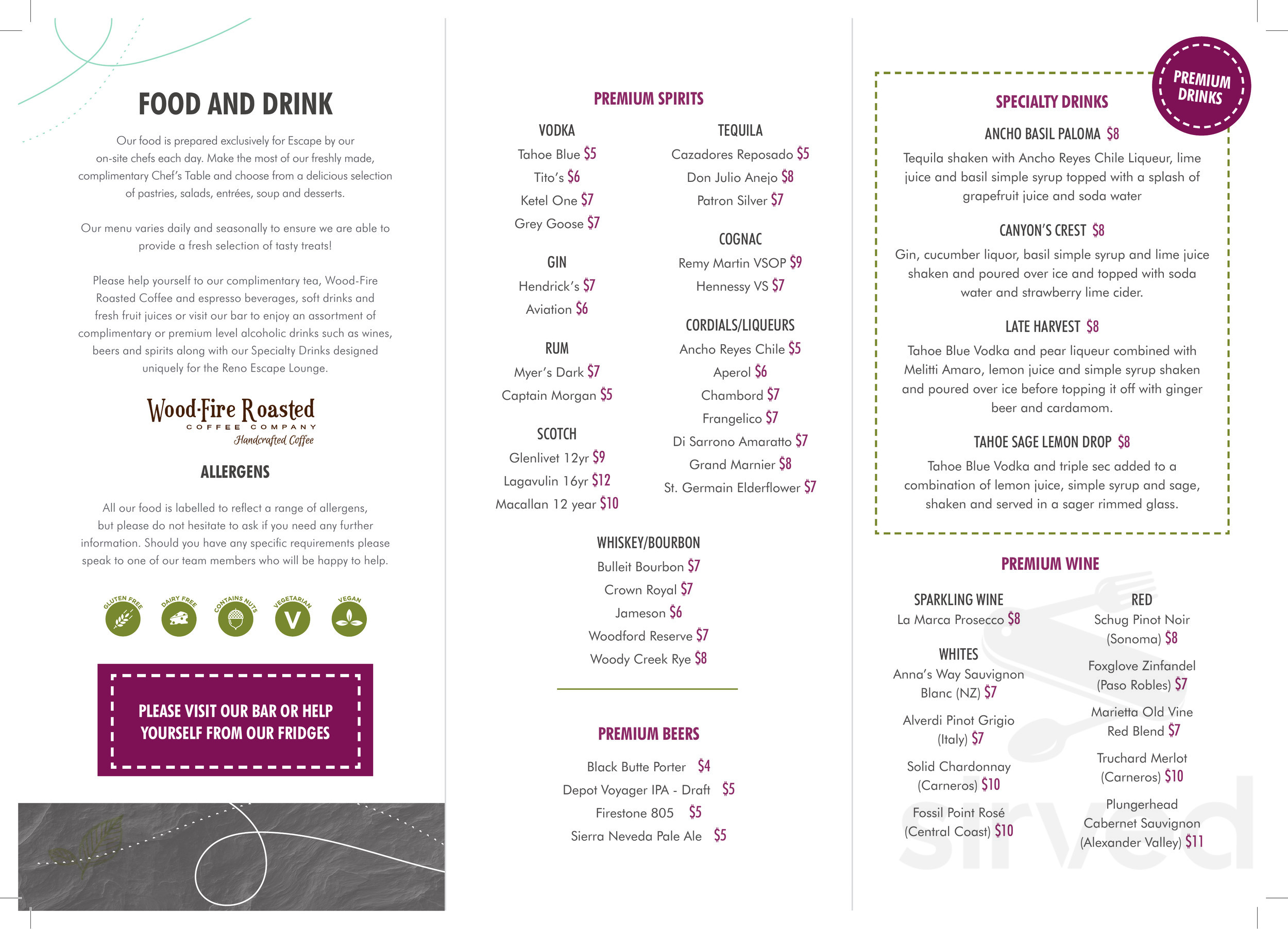 Escape Lounges - The Centurion® Studio Partner GSP menu in Greer, South ...