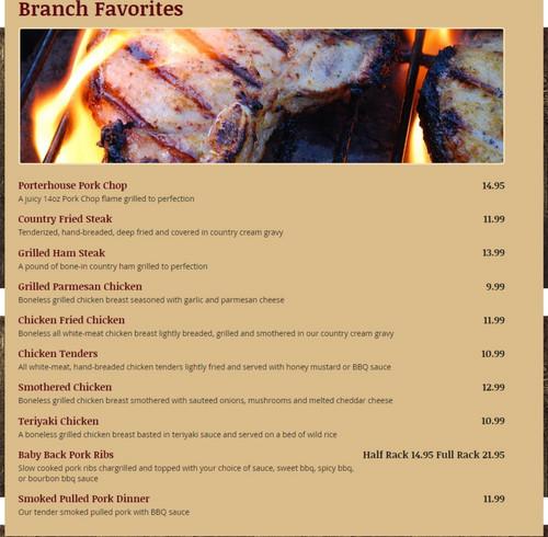 Angus Branch Steakhouse menu in Monett, Missouri, USA