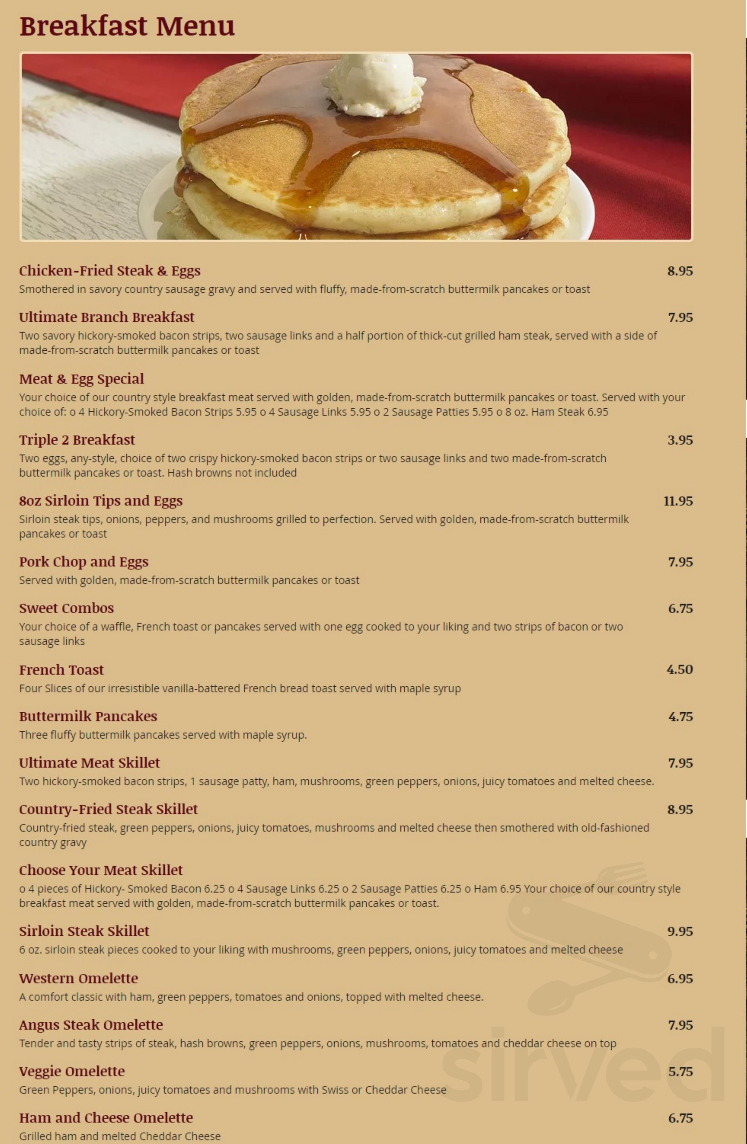 Menu for Angus Branch Steakhouse in Monett, MO | Sirved