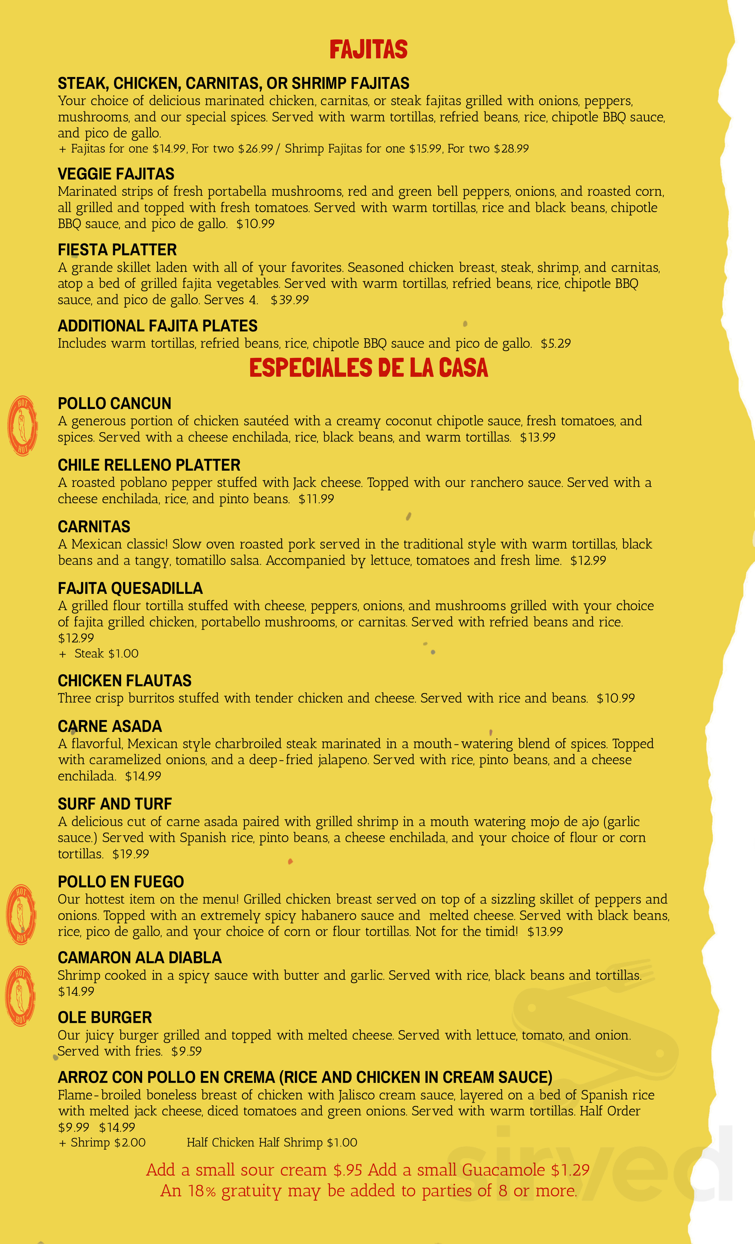 Café Olé Restaurant & Cantina | Boise Towne Square menus in Boise ...
