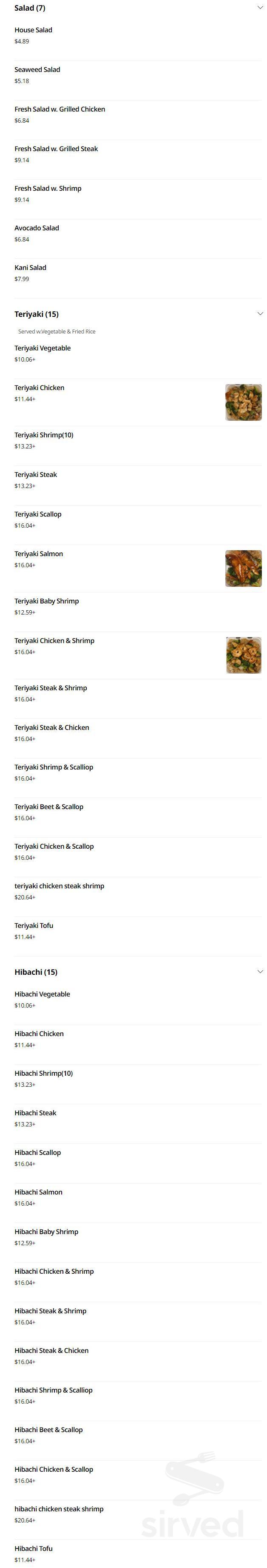 Menu - Macon GA's Sakura Poke & Hibachi | Sirved