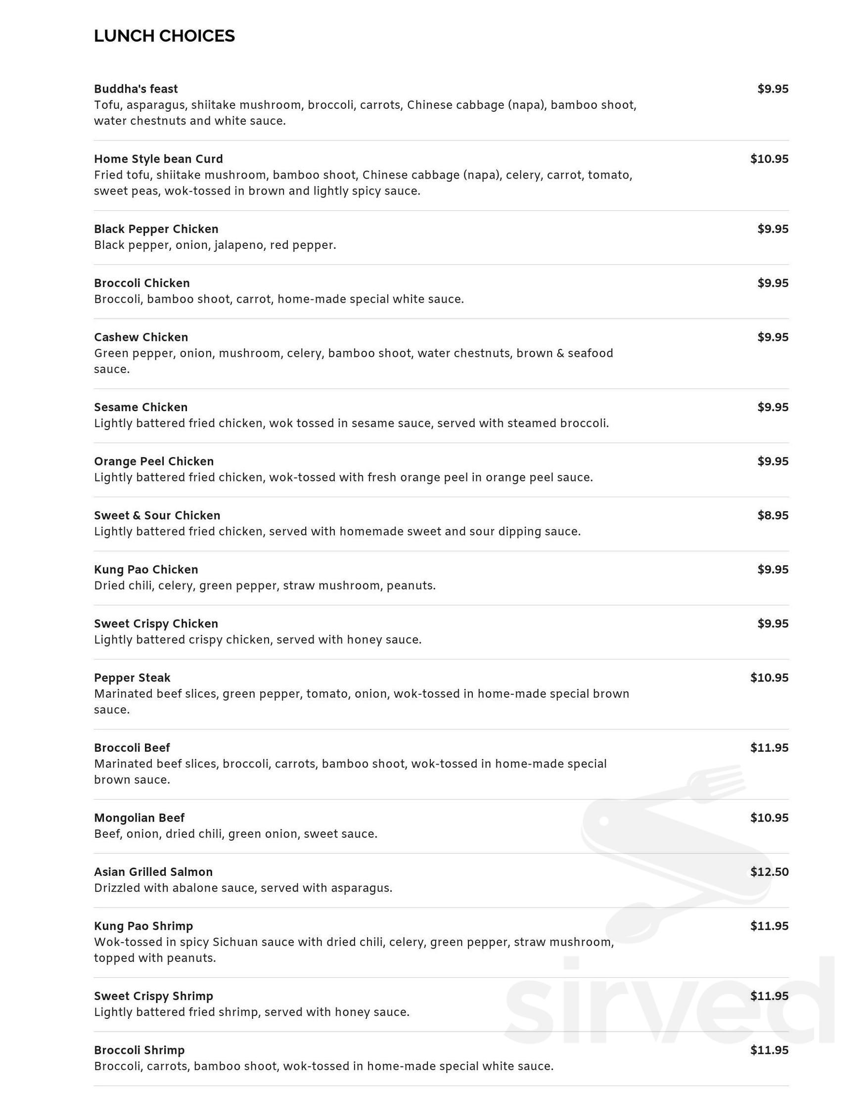 Red Sun Chinese Cuisine menu in Rochester, New York, USA