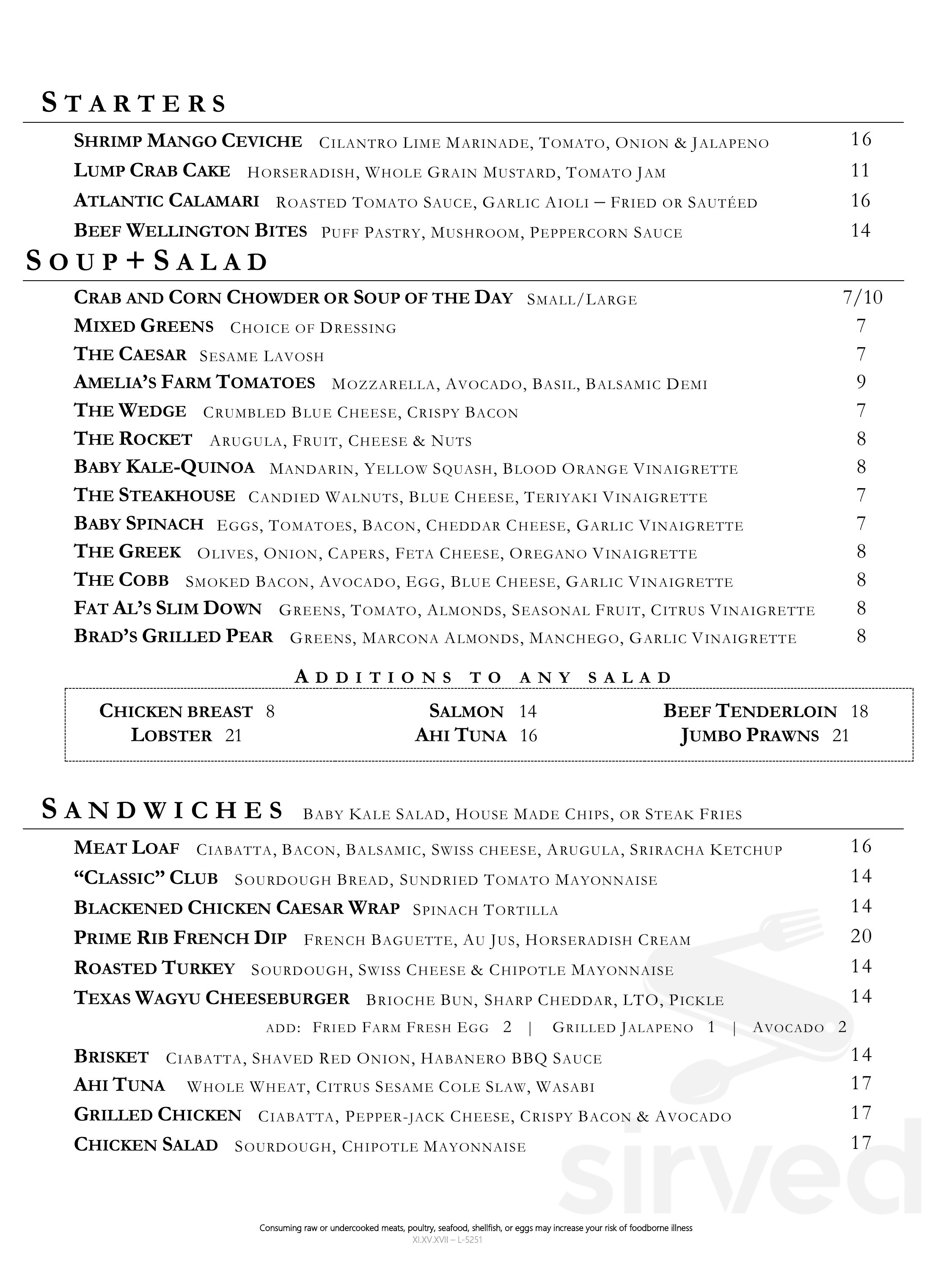 Al Biernat's menus in Dallas, Texas, United States