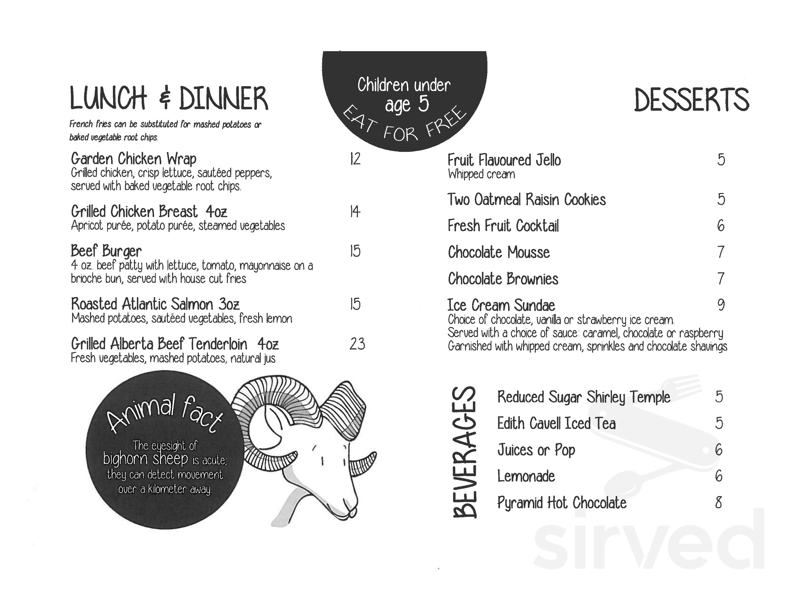 Menu - Jasper AB's The Emerald Lounge | Sirved