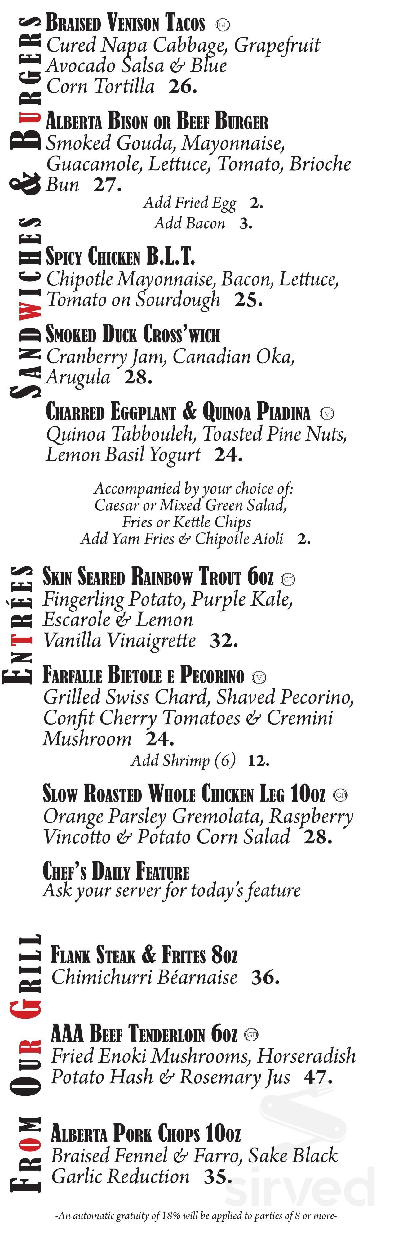 Menu - Jasper AB's The Emerald Lounge | Sirved