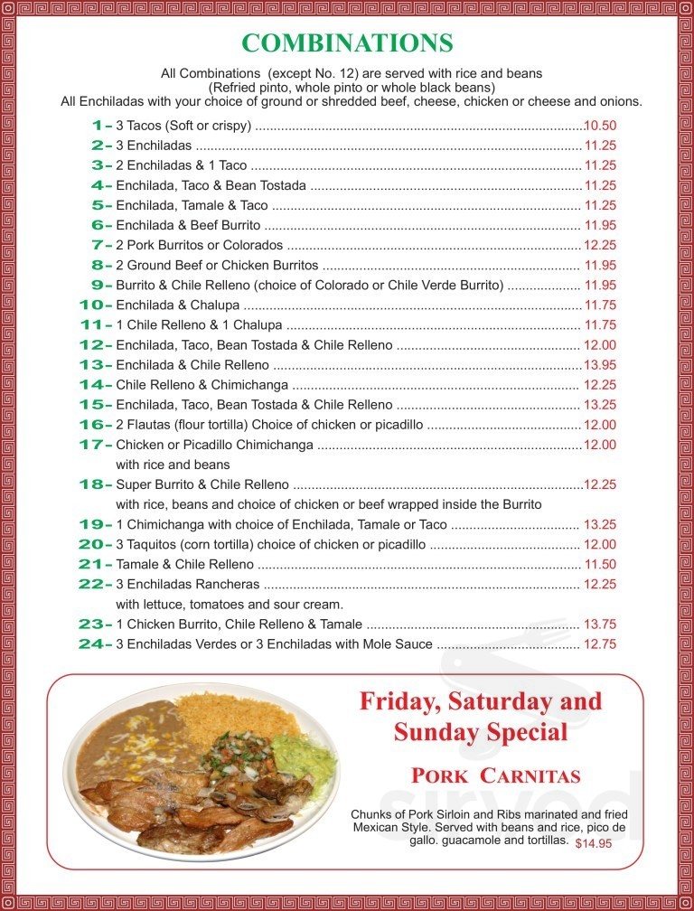 Menu - Portland OR's Mazatlan Mexican Restaurant | Sirved