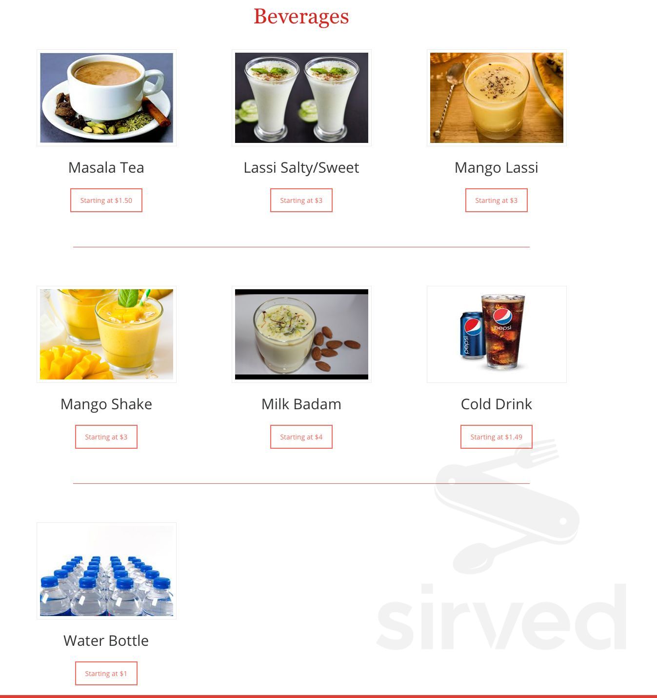 Ram Sweet Shop menus in Montréal, Quebec, Canada